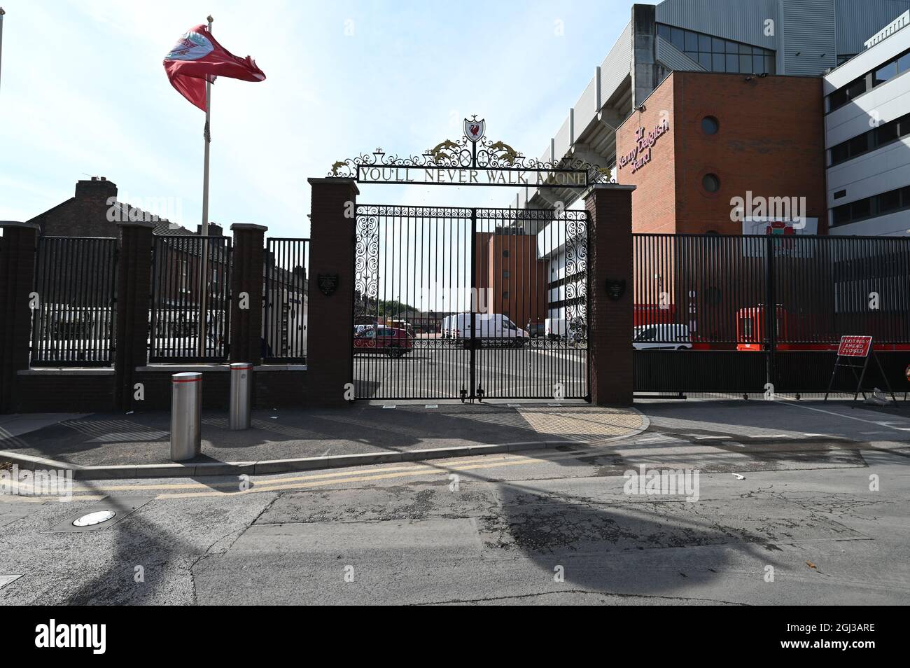 Exterior of Liverpool Anfield Football ground Stock Photo - Alamy