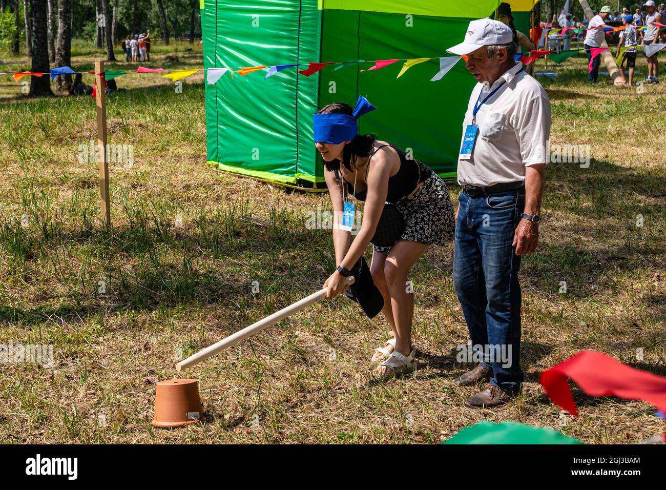 Kazan, Russia, June 26 2021. The Tatar ethnic holiday Sabantui, end of ...