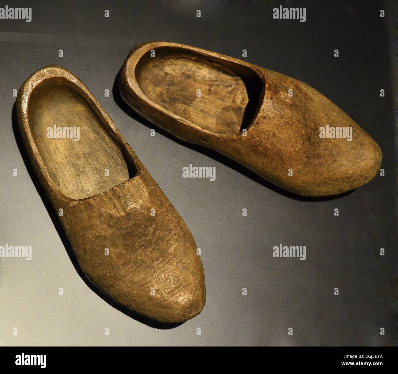 MADRID, SPAIN - Jan 08, 2018: A closeup of Auschwitz prisoner clog in a ...