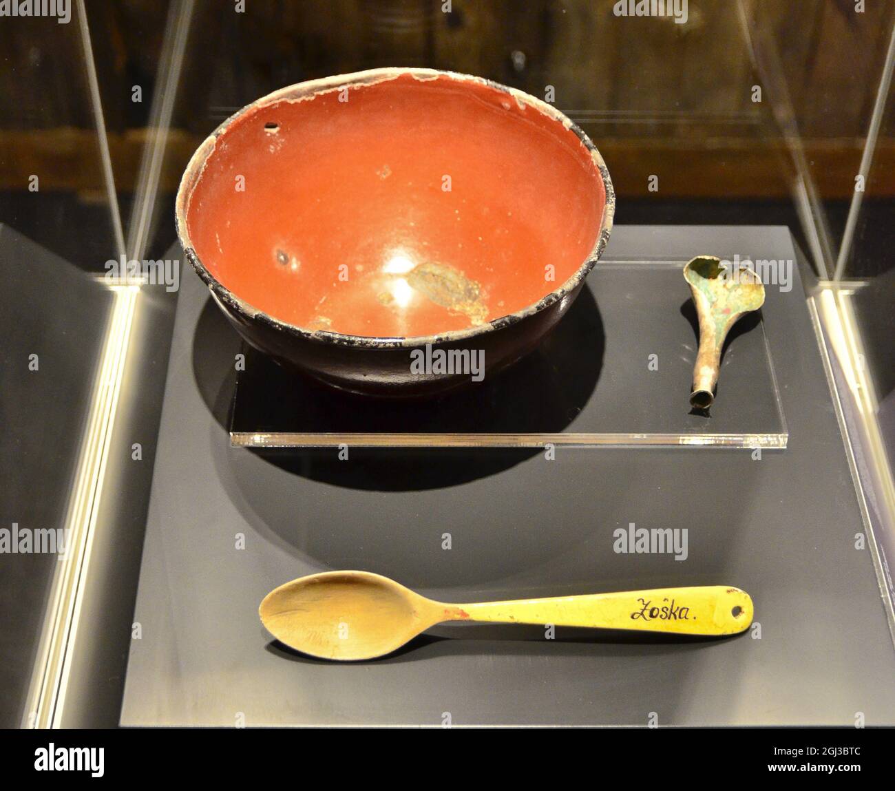 MADRID, SPAIN - Jan 08, 2018: A closeup of Auschwitz prisoners eating ...