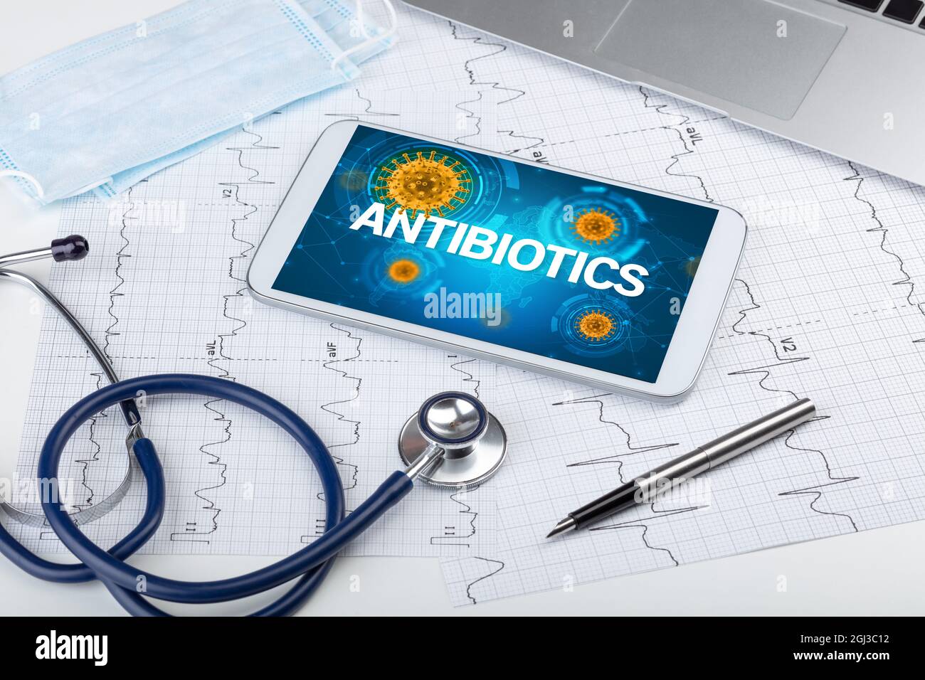 Close-up view of a tablet pc with inscription Stock Photo - Alamy