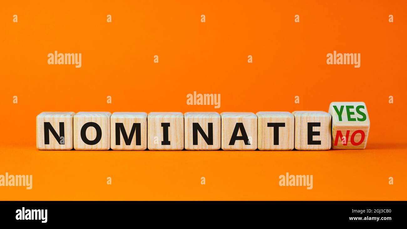 Nominate symbol. Turned a wooden cube and changed words 'nominate no ...