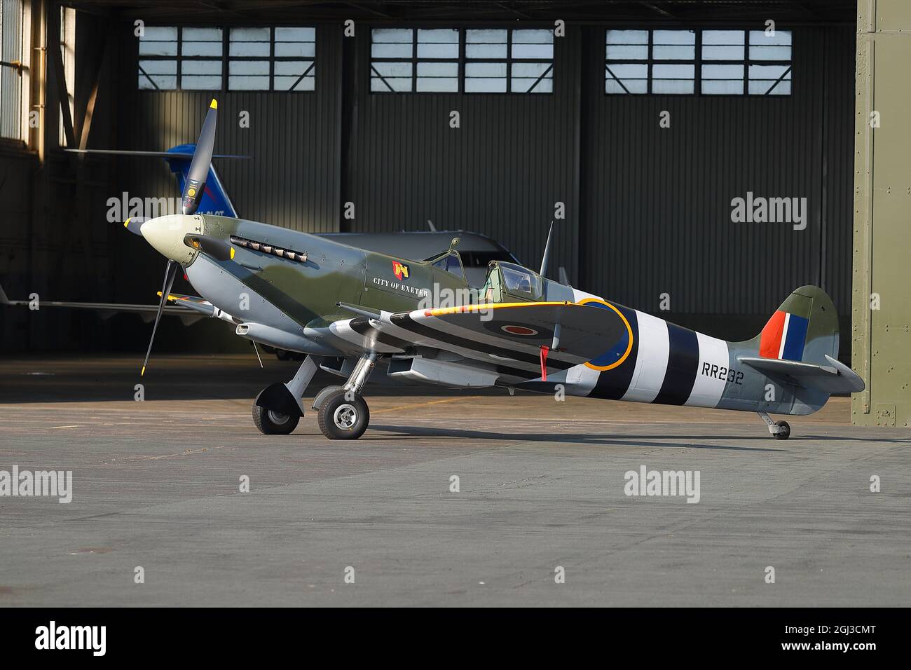 Supermarine Spitfire RR232 at Leeds East Airport RGCM Stock Photo - Alamy