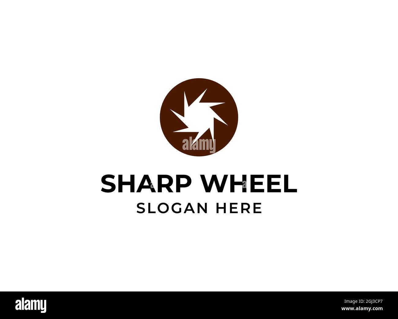 Saw abstract logo. Sharp wheel in circle logotype Stock Vector Image ...