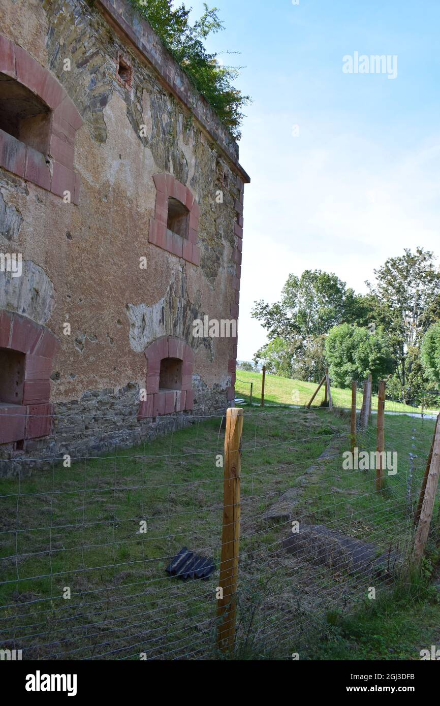 Fort Asterstein, Prussian ruin in Koblenz east of the Rhine Stock Photo ...