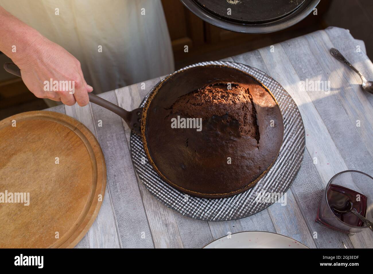 Cake making process. Pie after baking. Step by step recipe for ...