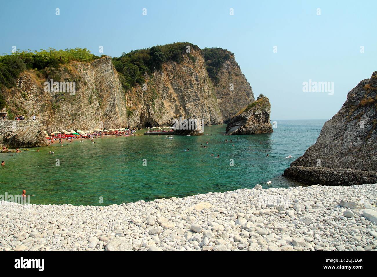 Beach on the Sveti Nikola Island in Budva, Montenegro Stock Photo - Alamy