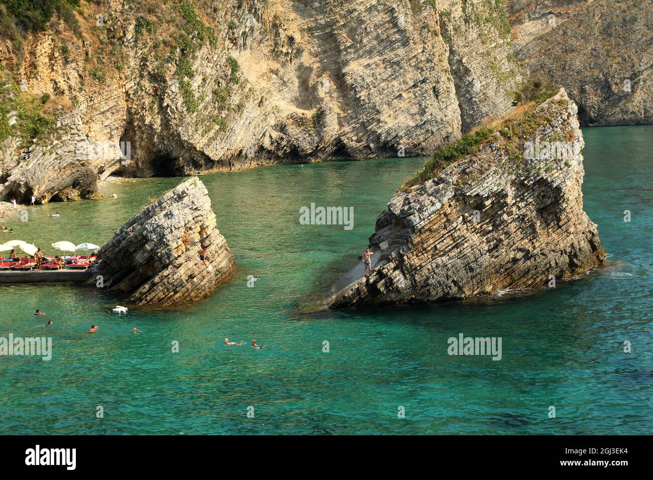 Beach on the Sveti Nikola Island in Budva, Montenegro Stock Photo - Alamy