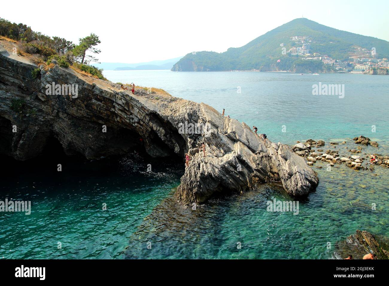 Beach on the Sveti Nikola Island in Budva, Montenegro Stock Photo - Alamy