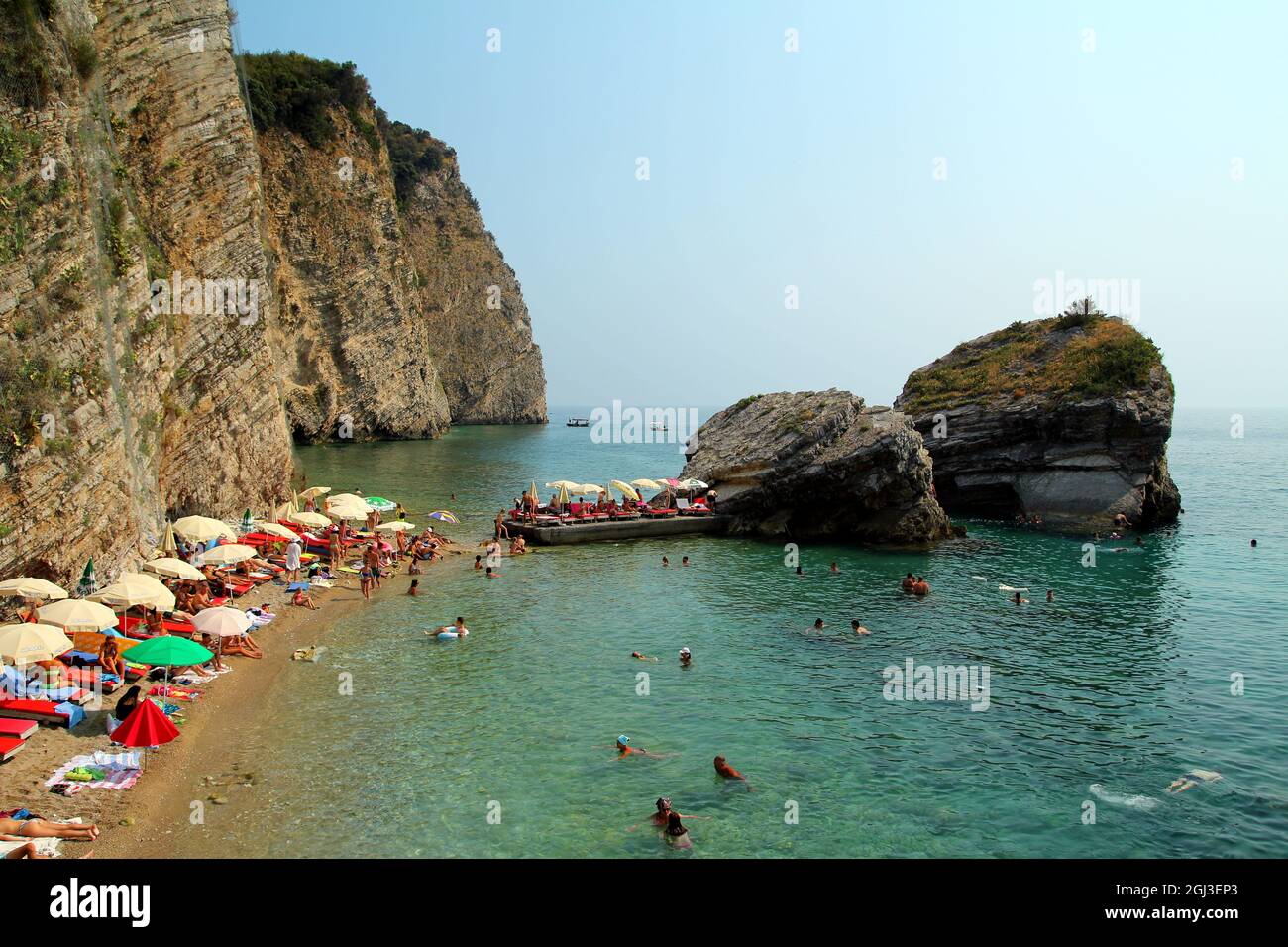 Beach on the Sveti Nikola Island in Budva, Montenegro Stock Photo - Alamy