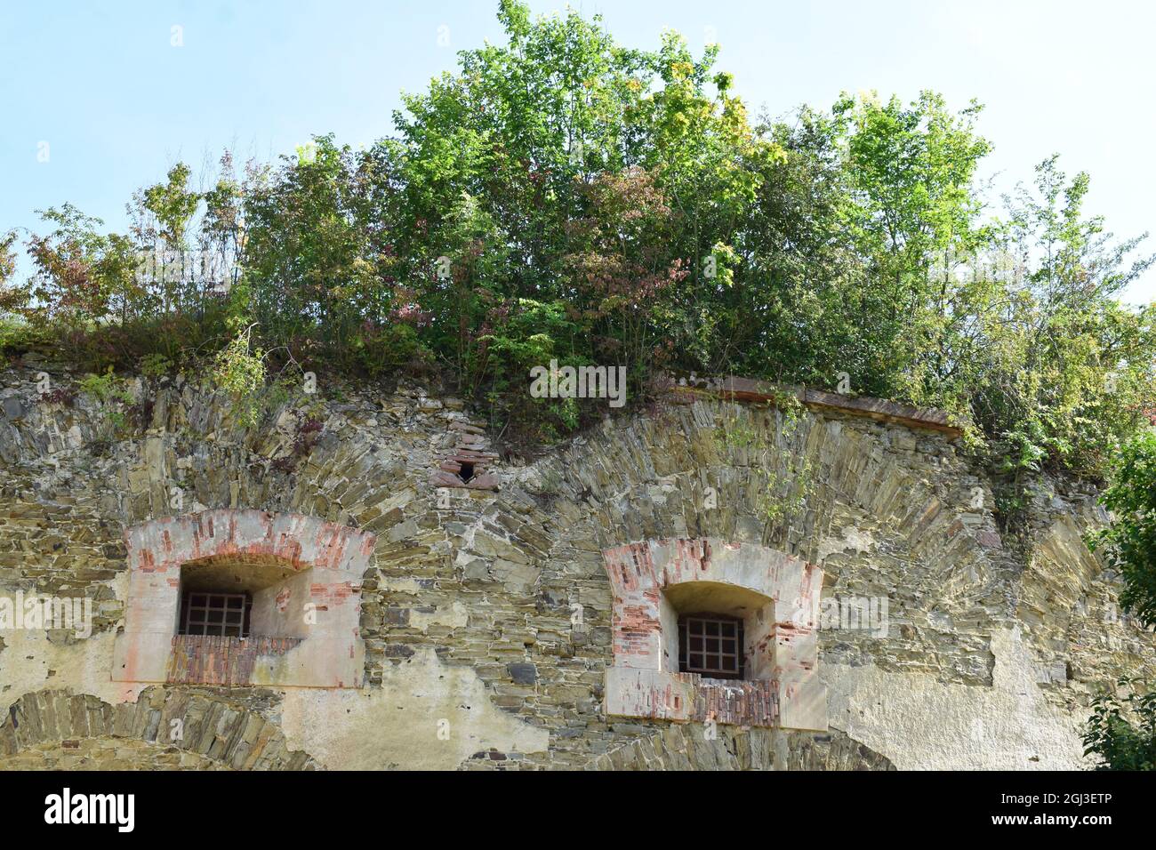 Fort Asterstein, Prussian ruin in Koblenz east of the Rhine Stock Photo ...