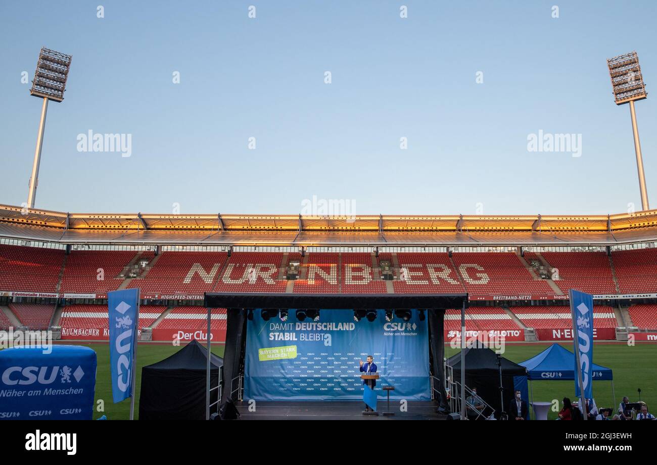 Nuremberg, Germany. 08th Sep, 2021. Markus Söder, CSU party leader and ...
