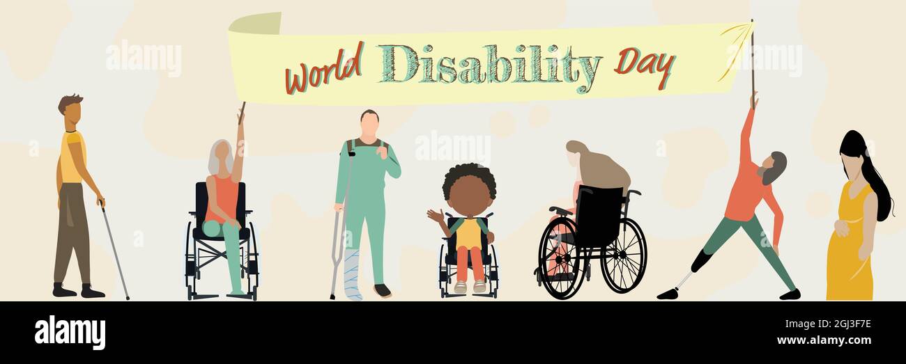 International Day of Persons with Disabilities. Banner icon set with ...