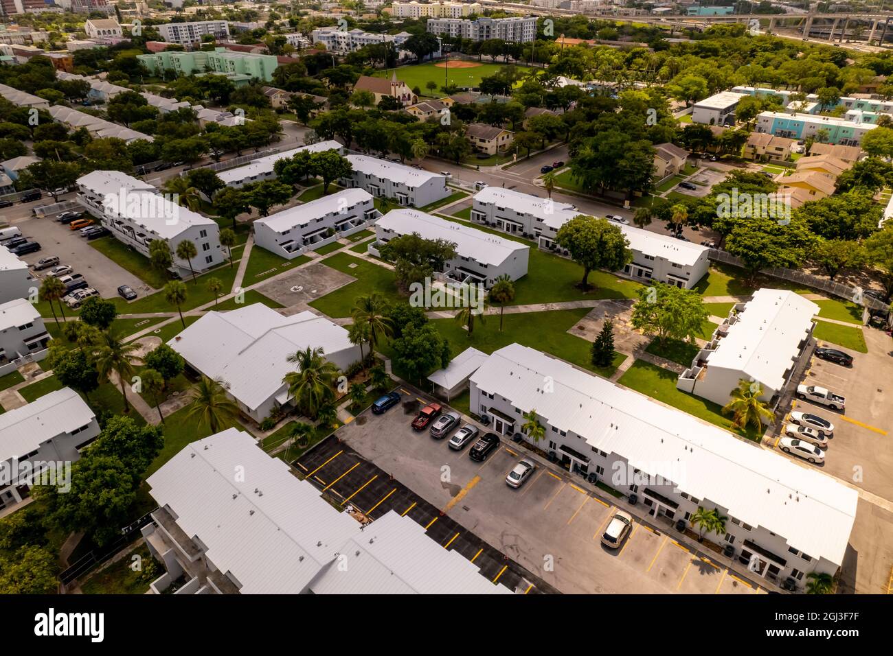 Miami, FL, USA - September 5, 2021: Aerial photo Town Park Plaza ...