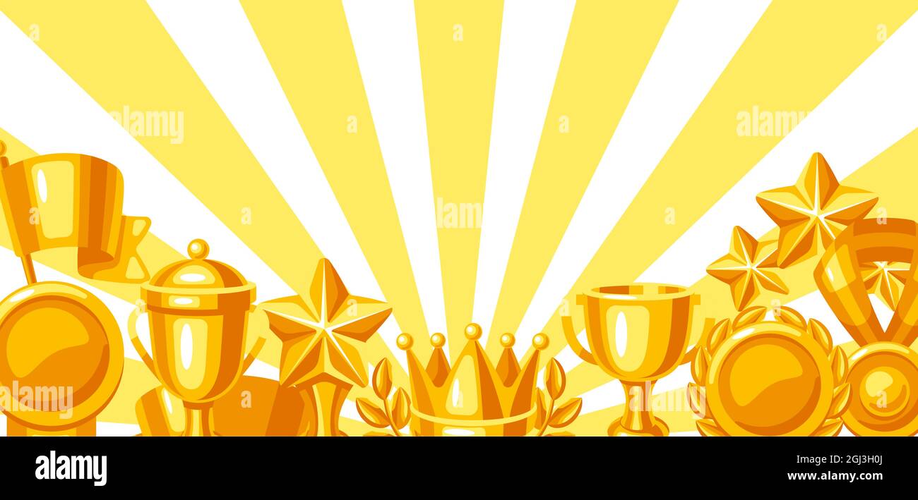 Awards and trophy background. Reward items sports or corporate ...