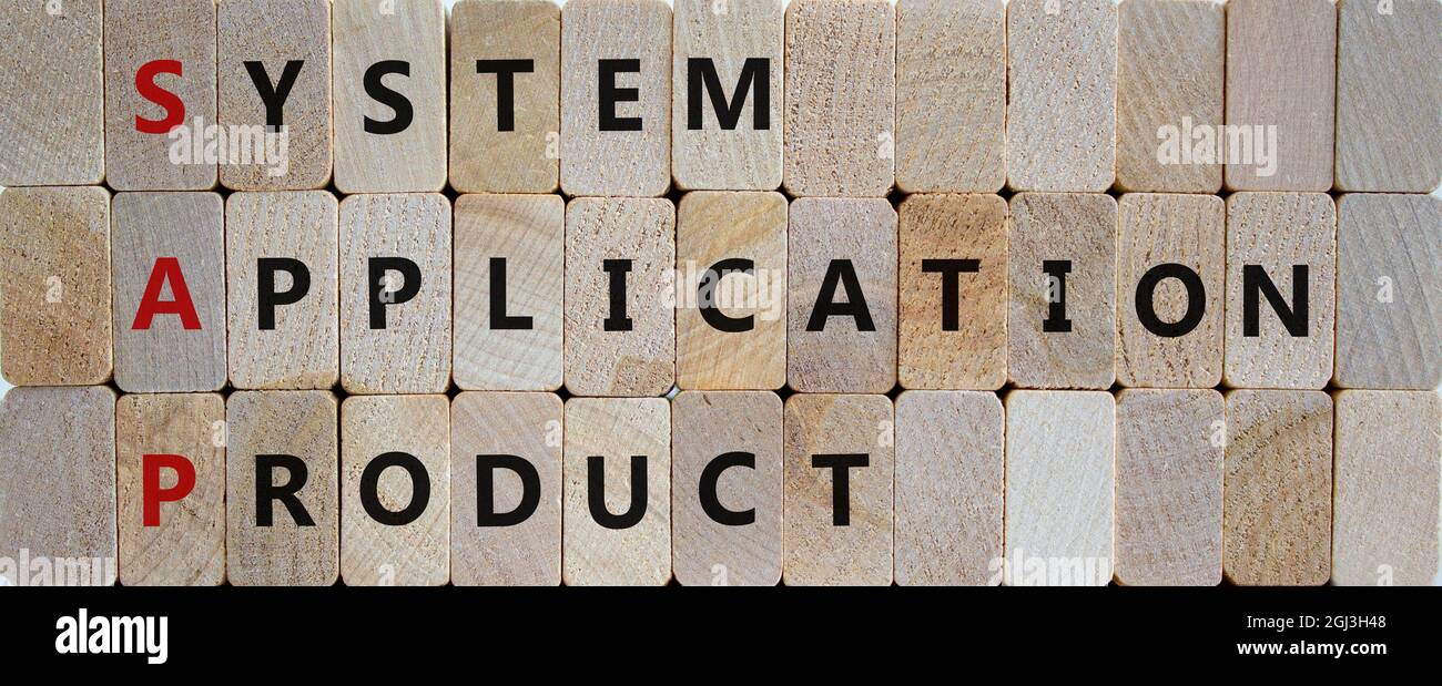 Sap System Application Product Symbol Wooden Blocks With Words Sap System Application