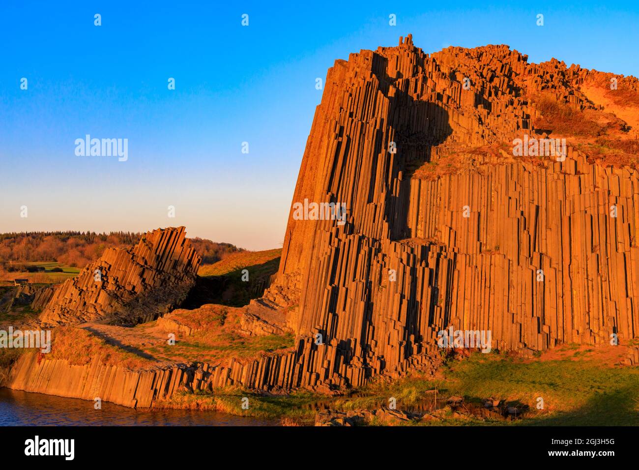 Polygonal structures of basalt columns, natural monument Panska skala ...