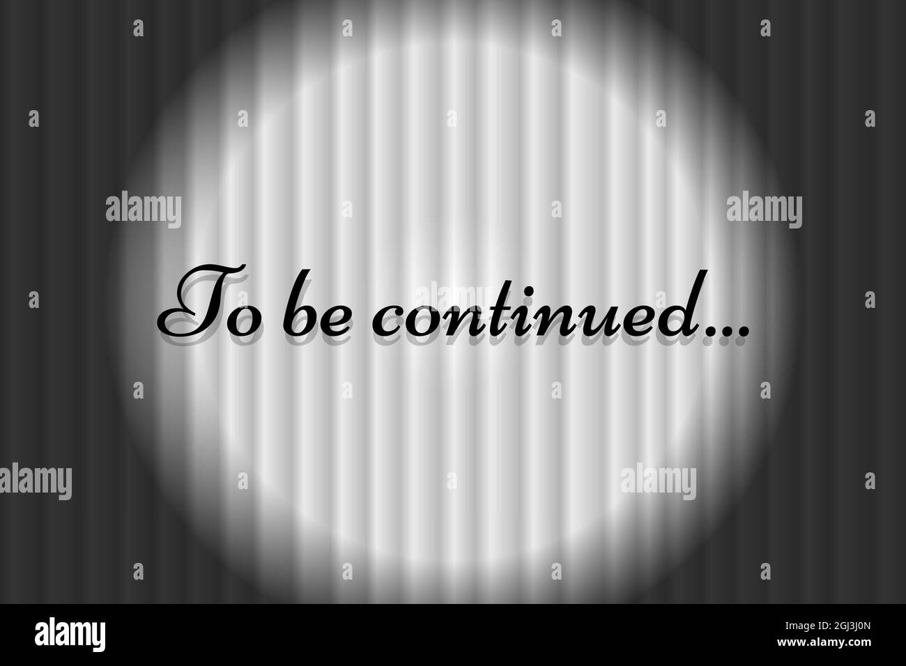 To be continued text on white closed silky luxury theater curtain ...