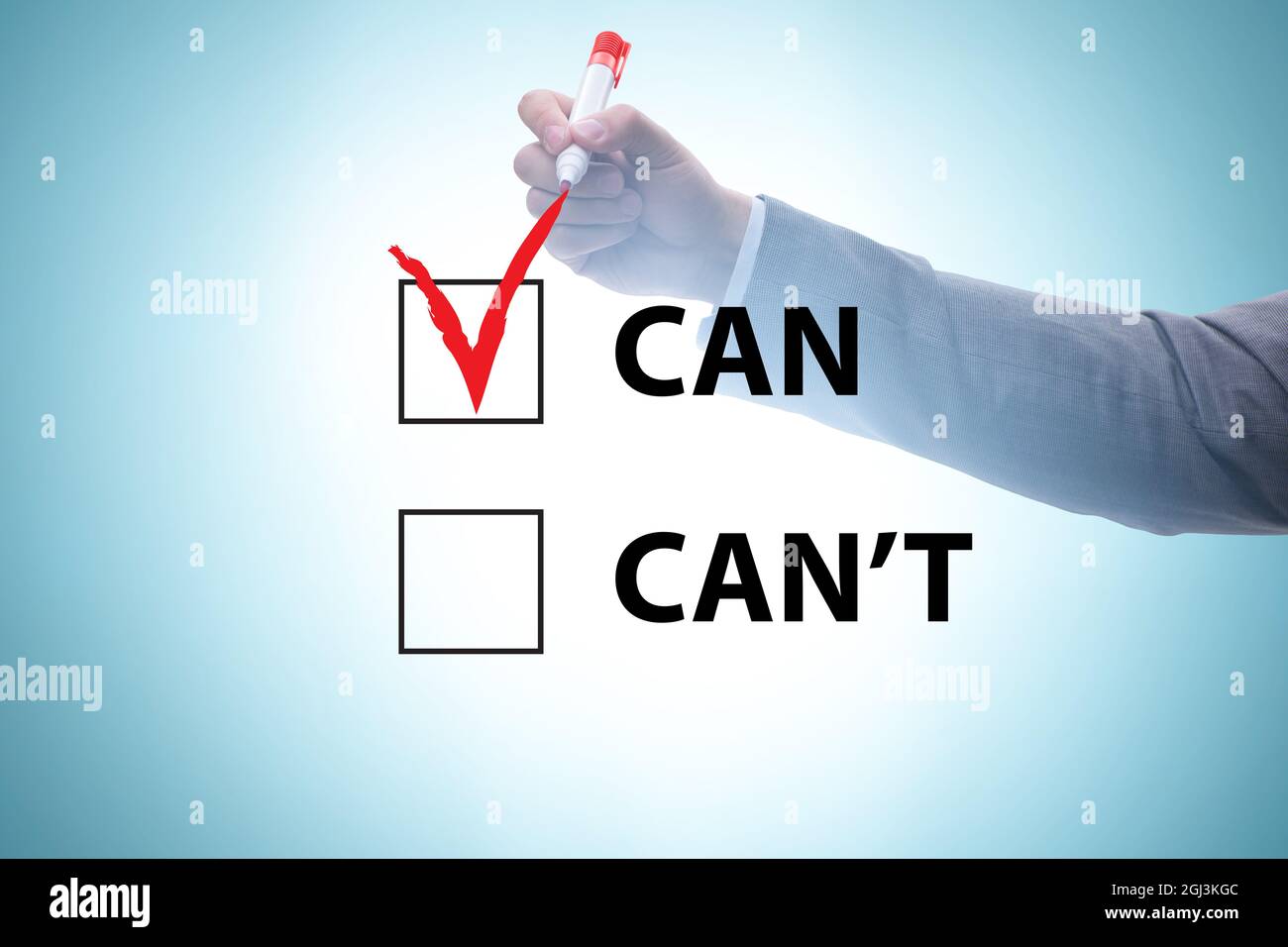 Concept of the can and cant Stock Photo - Alamy