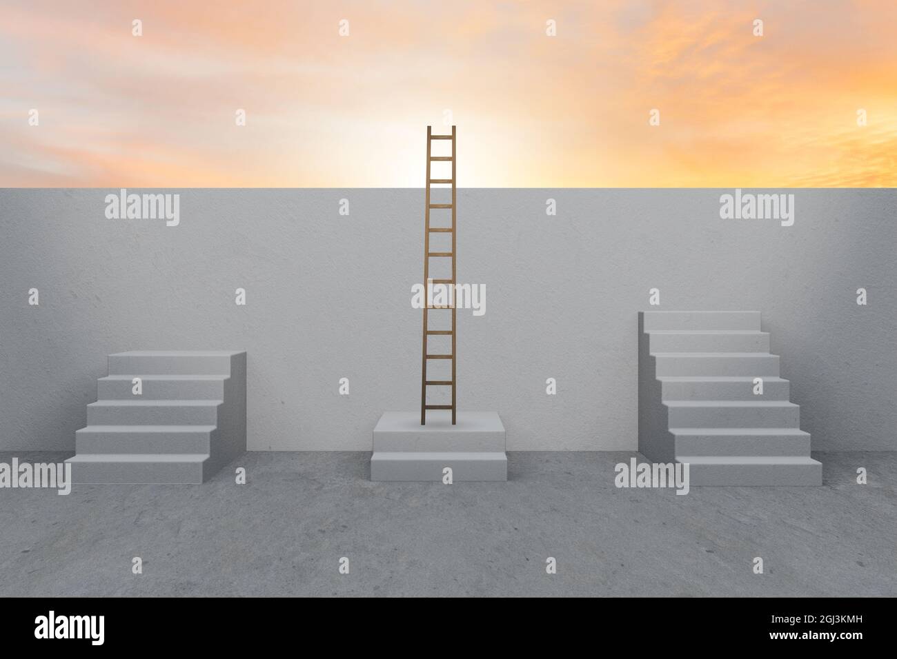 Concept of the career ladders - 3d rendering Stock Photo - Alamy