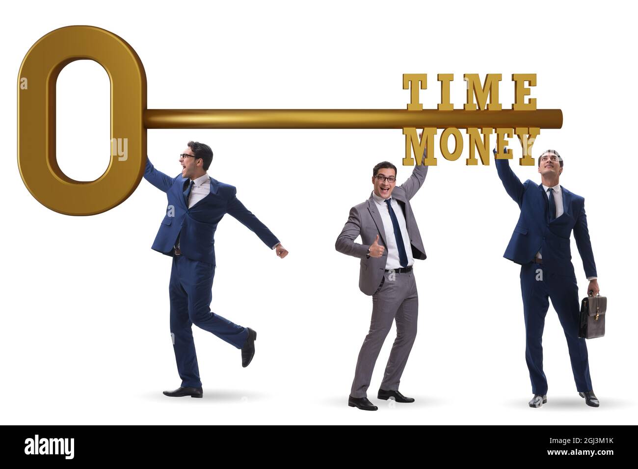 Time is money concept with the businessman and key Stock Photo - Alamy