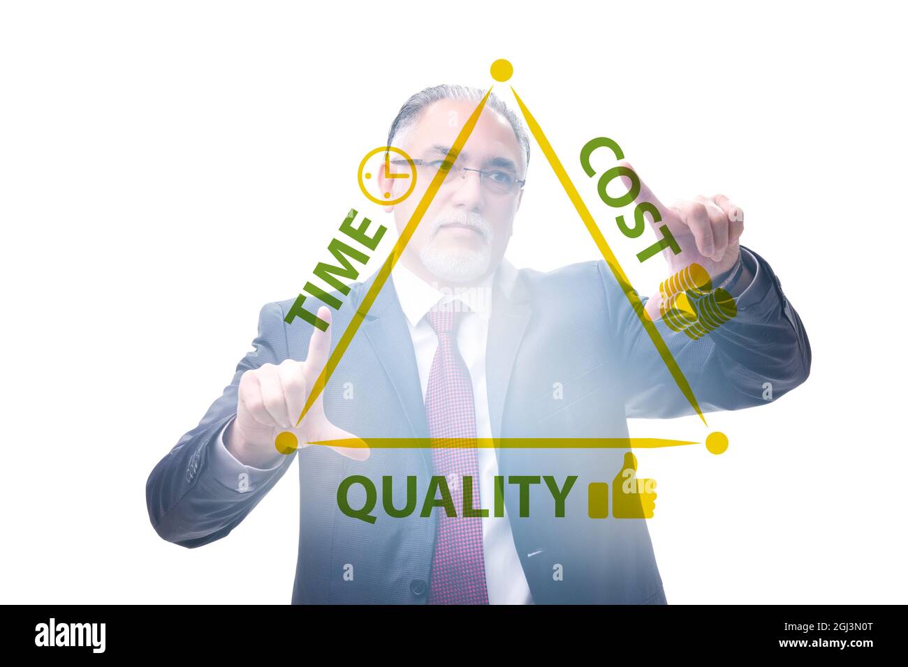 Concept of efficiency with cost time and the quality Stock Photo - Alamy