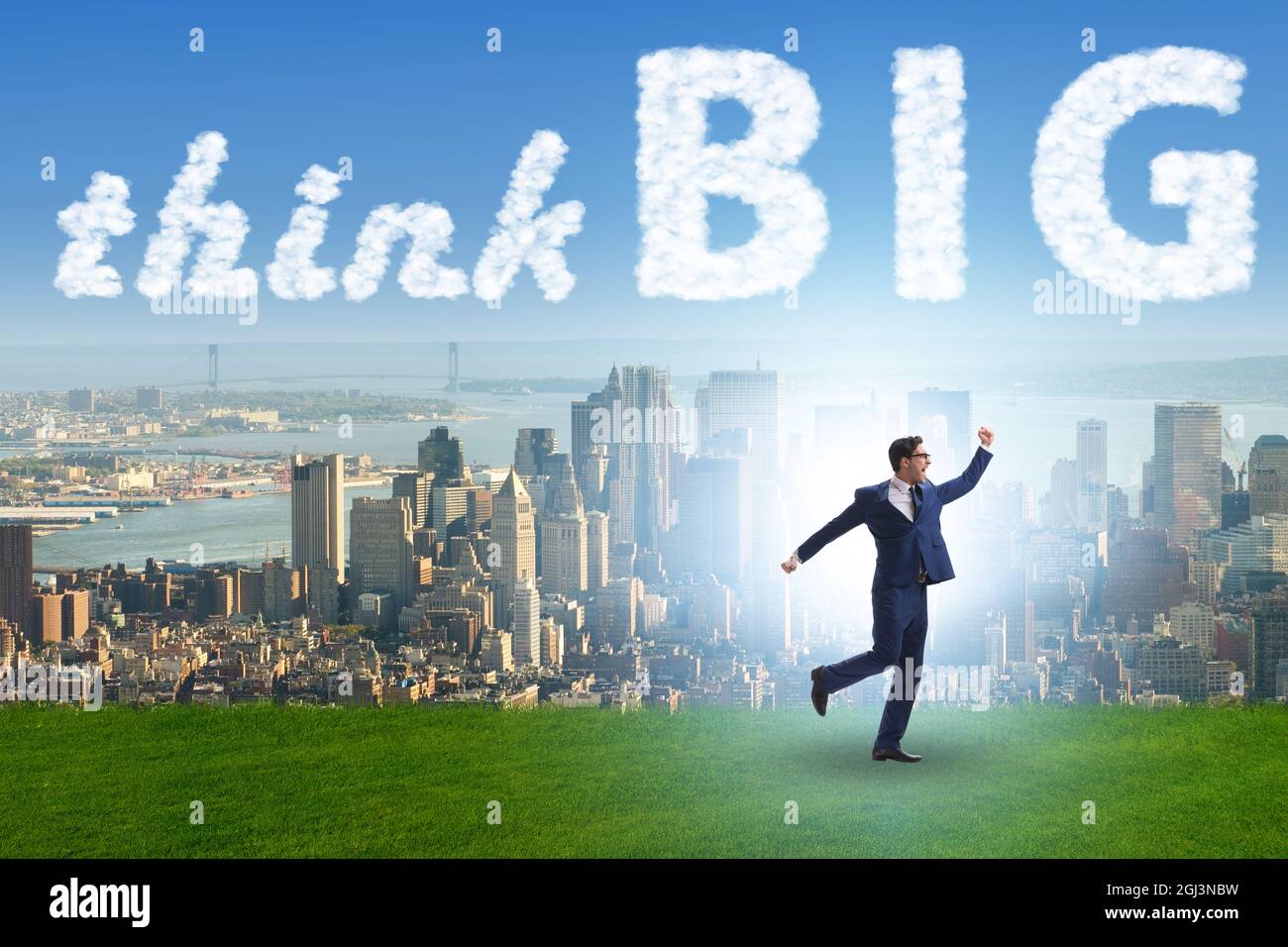 Think big concept with the businessman Stock Photo - Alamy