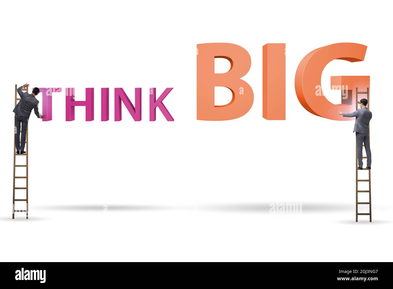 Think big concept with the businessman Stock Photo - Alamy