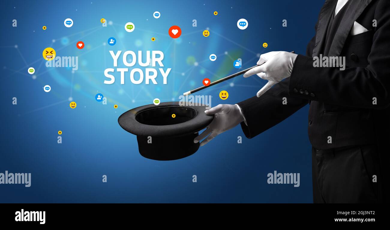 Magician is showing magic trick Stock Photo - Alamy