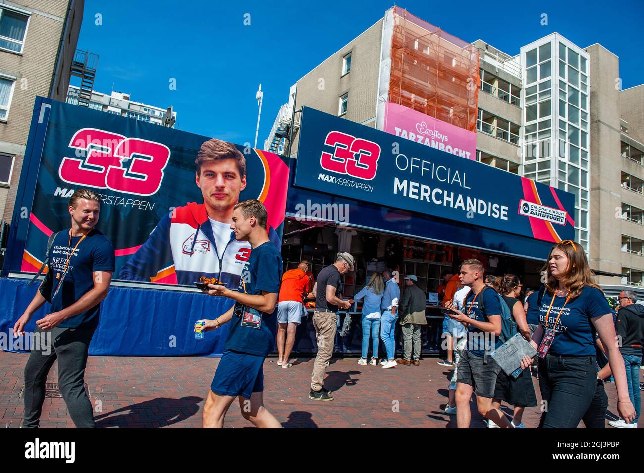 Fans are seen at the Formula 1 official store placed in front of the ...
