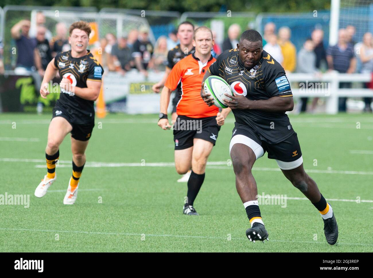 Biyi Alo of Wasps seen in action during the Friendly match between ...