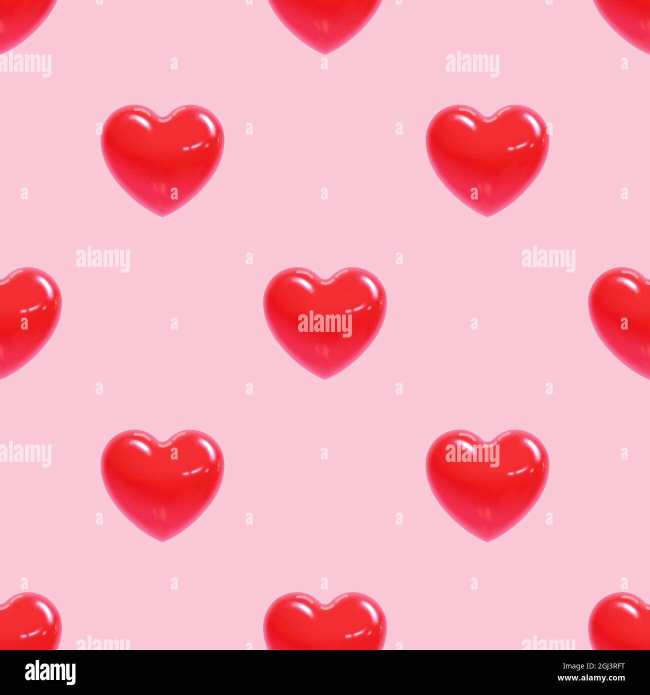Pattern of cute red hearts for Valentine's Day in a realistic style ...