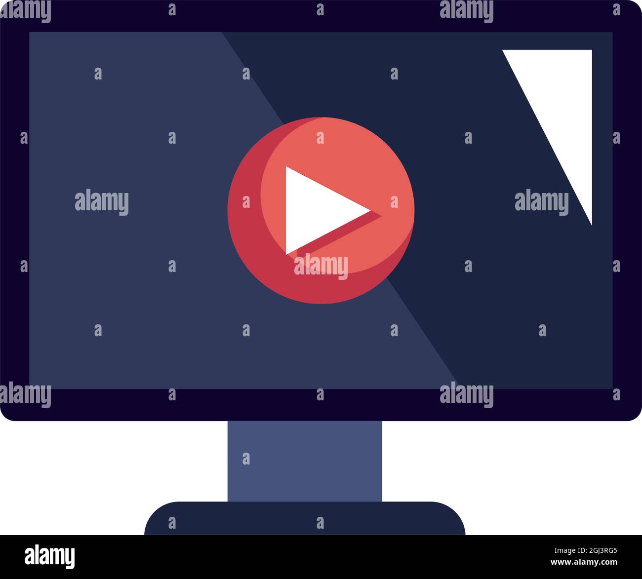 computer with play button Stock Vector Image & Art - Alamy