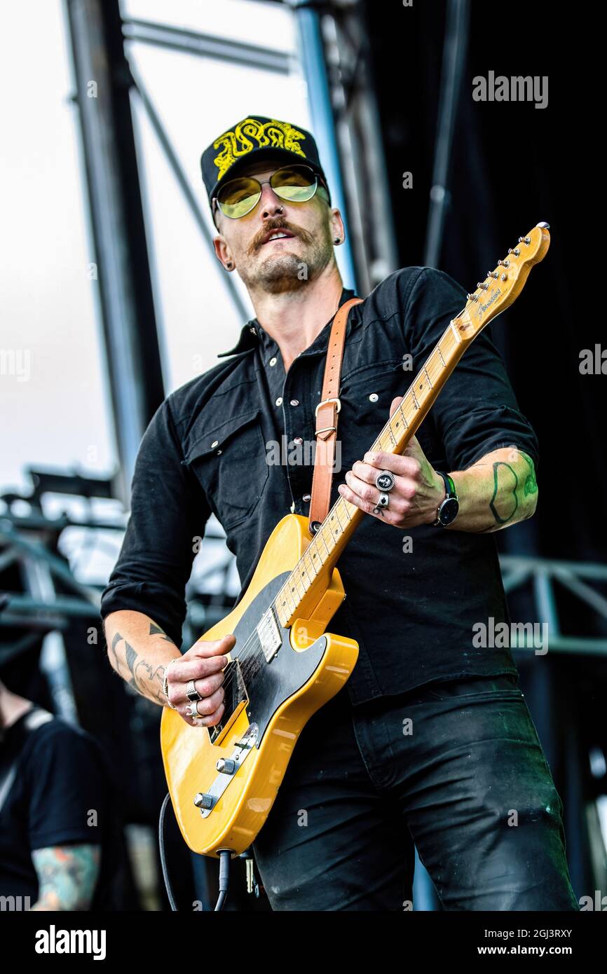 El Niven and the Alibi performs during the Together Again YEG Festival at Northlands Exhibition ...
