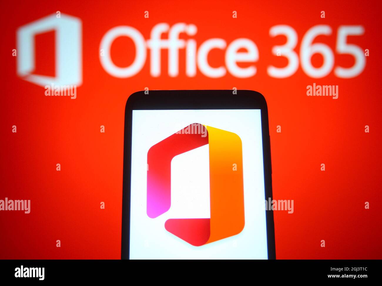 In this photo illustration a Microsoft Office 365 logo is seen on a ...