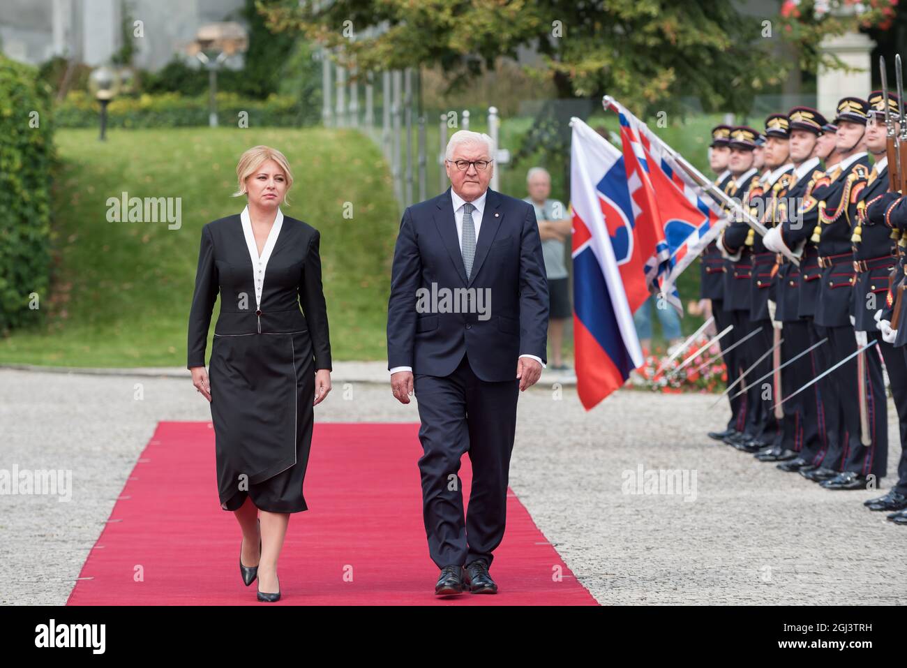 Slovak president Zuzana Caputova (L) and her German counterpart Frank ...