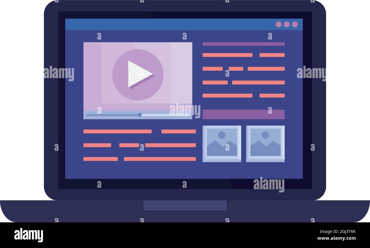 movie screen in laptop Stock Vector Image & Art - Alamy