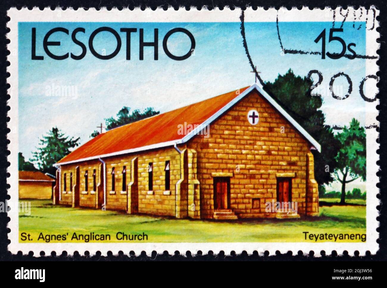 LESOTHO - CIRCA 1980: a stamp printed in the Lesotho shows St. Agnes ...