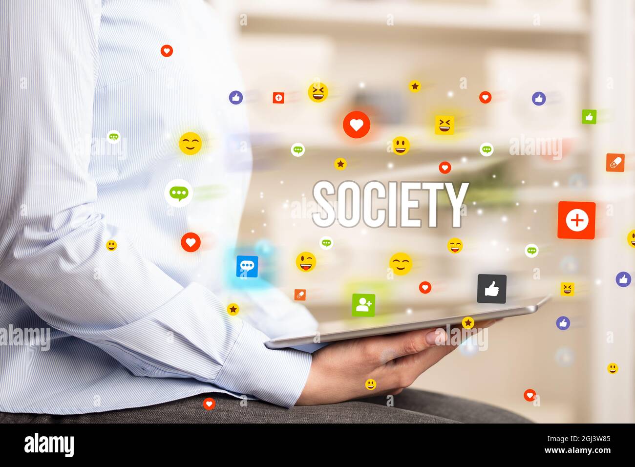 business person playing multimedia concept Stock Photo - Alamy