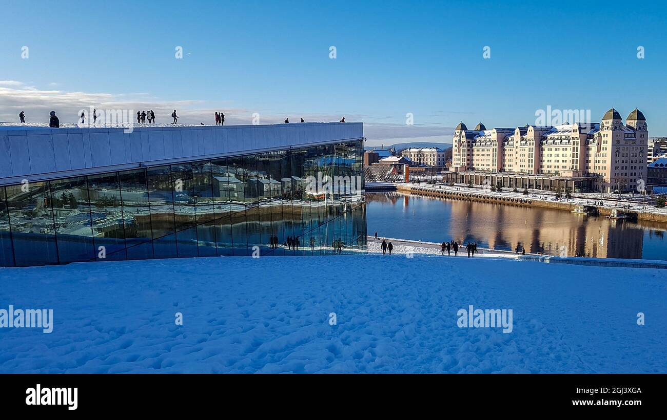 A snowy winter's day in Oslo Stock Photo - Alamy
