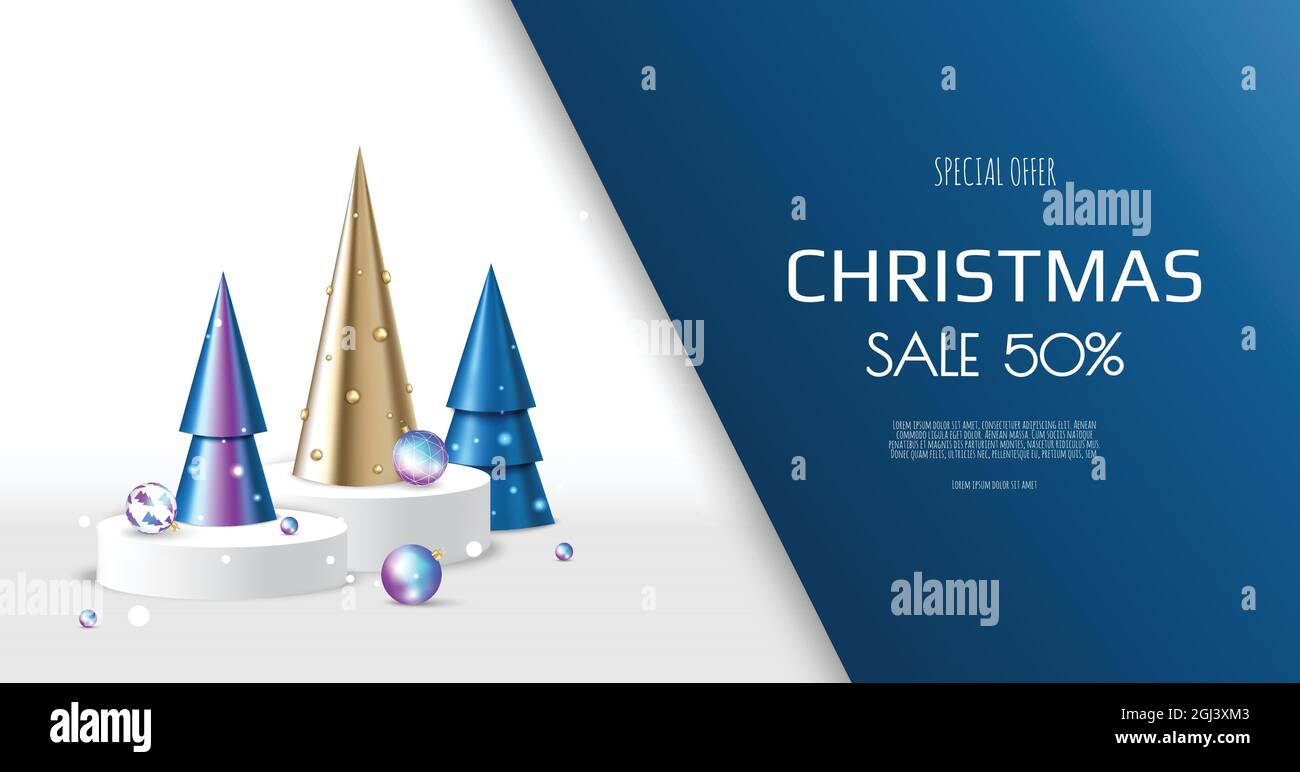 Merry Christmas sale banner template. Greeting card, banner, poster ...