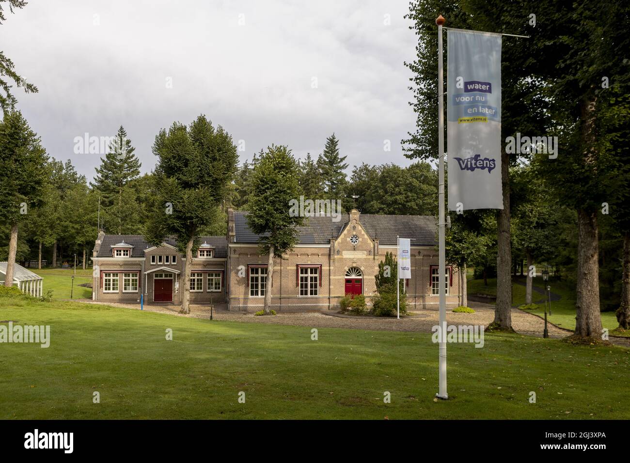 SOEST, NETHERLANDS - Aug 21, 2021: Logo flag waving in front of Dutch ...