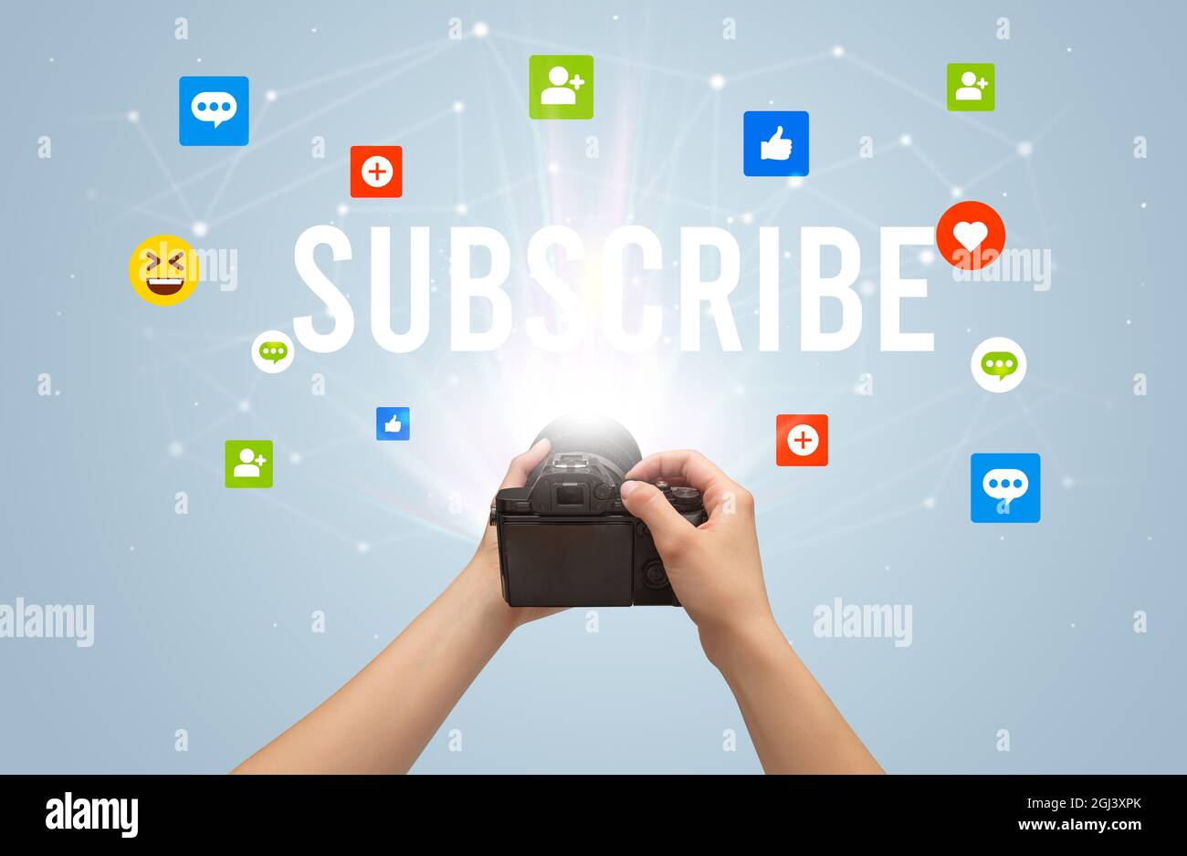 Using camera to capture social media content Stock Photo - Alamy