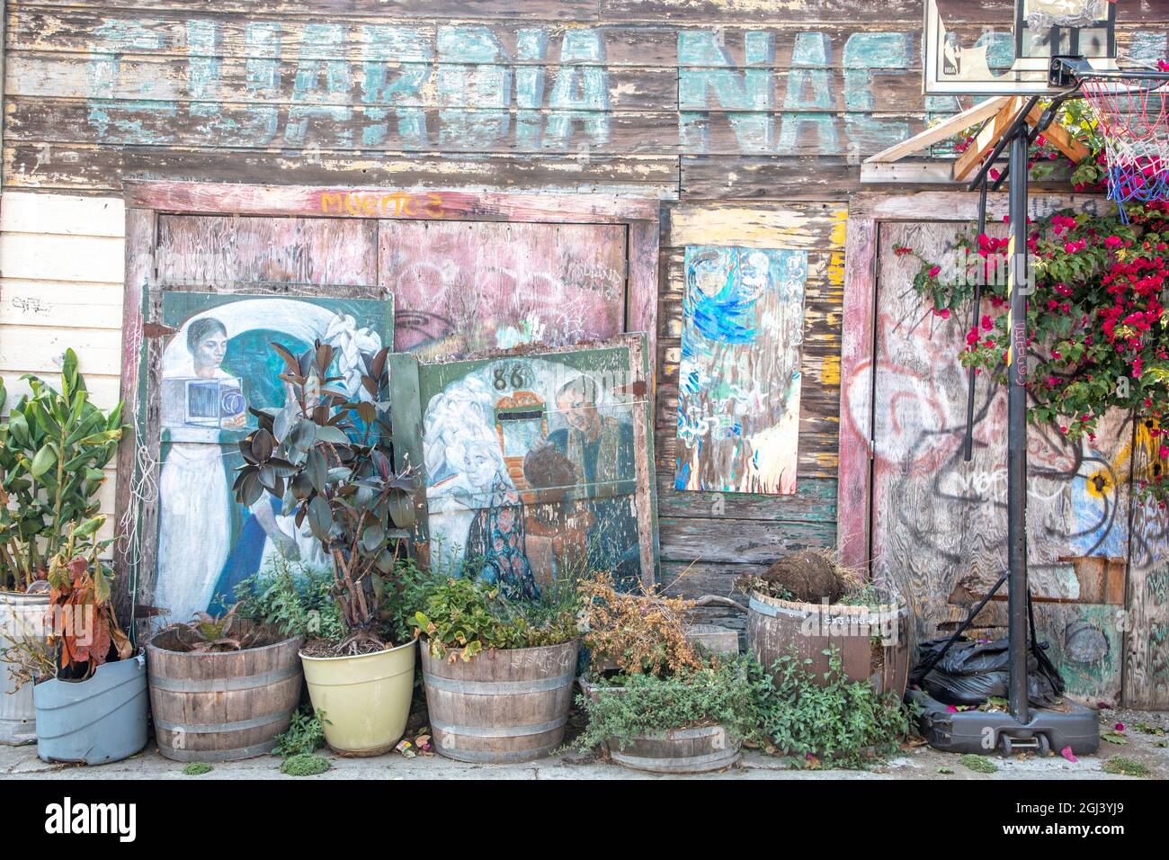 A wall on Balmy Alley at 24th Street in The Mission District in San ...