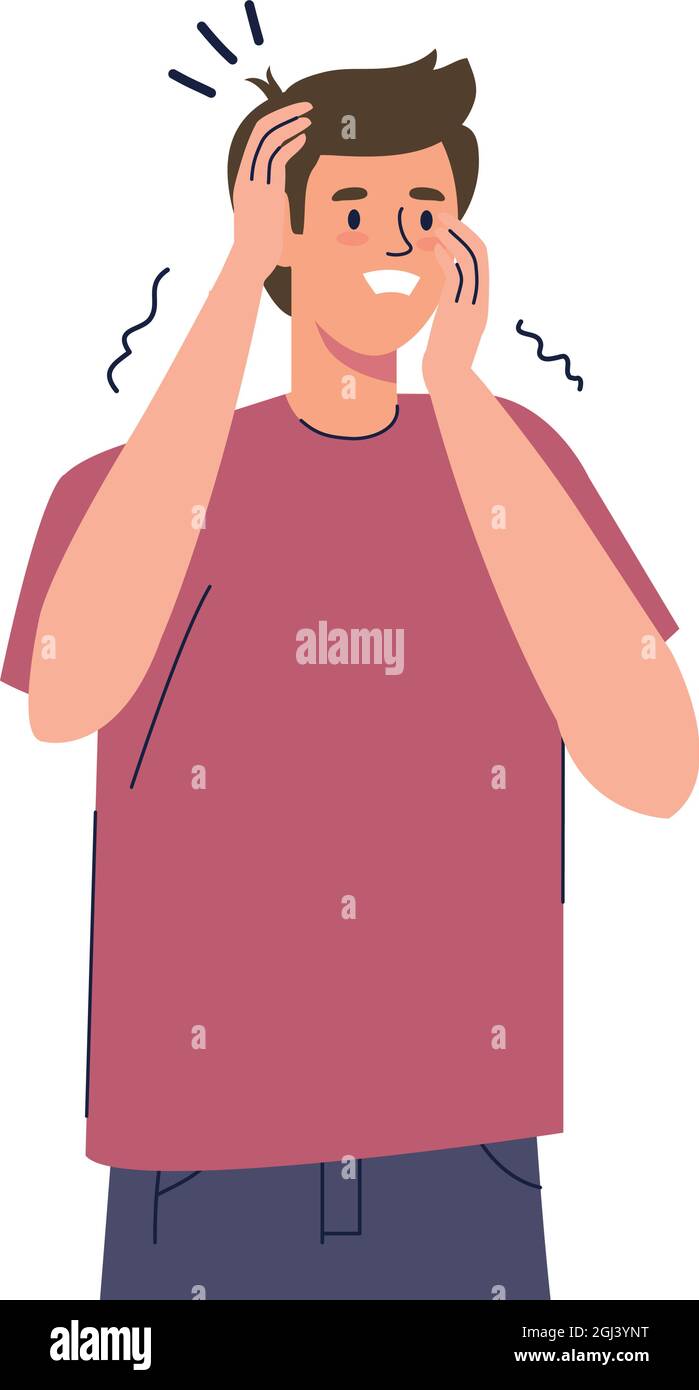 stressed boy cartoon Stock Vector Image & Art - Alamy