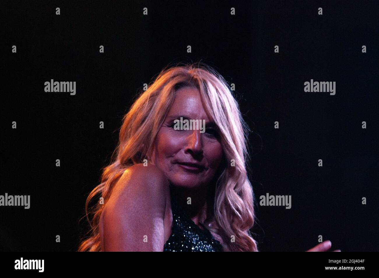 Italian singer Jo Squillo performing at San Vito Omegna (VB) 2021 ...