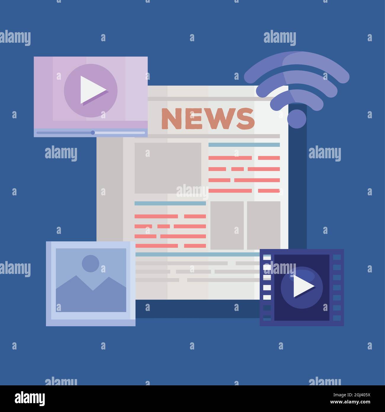 News with media symbols Stock Vector Image & Art - Alamy