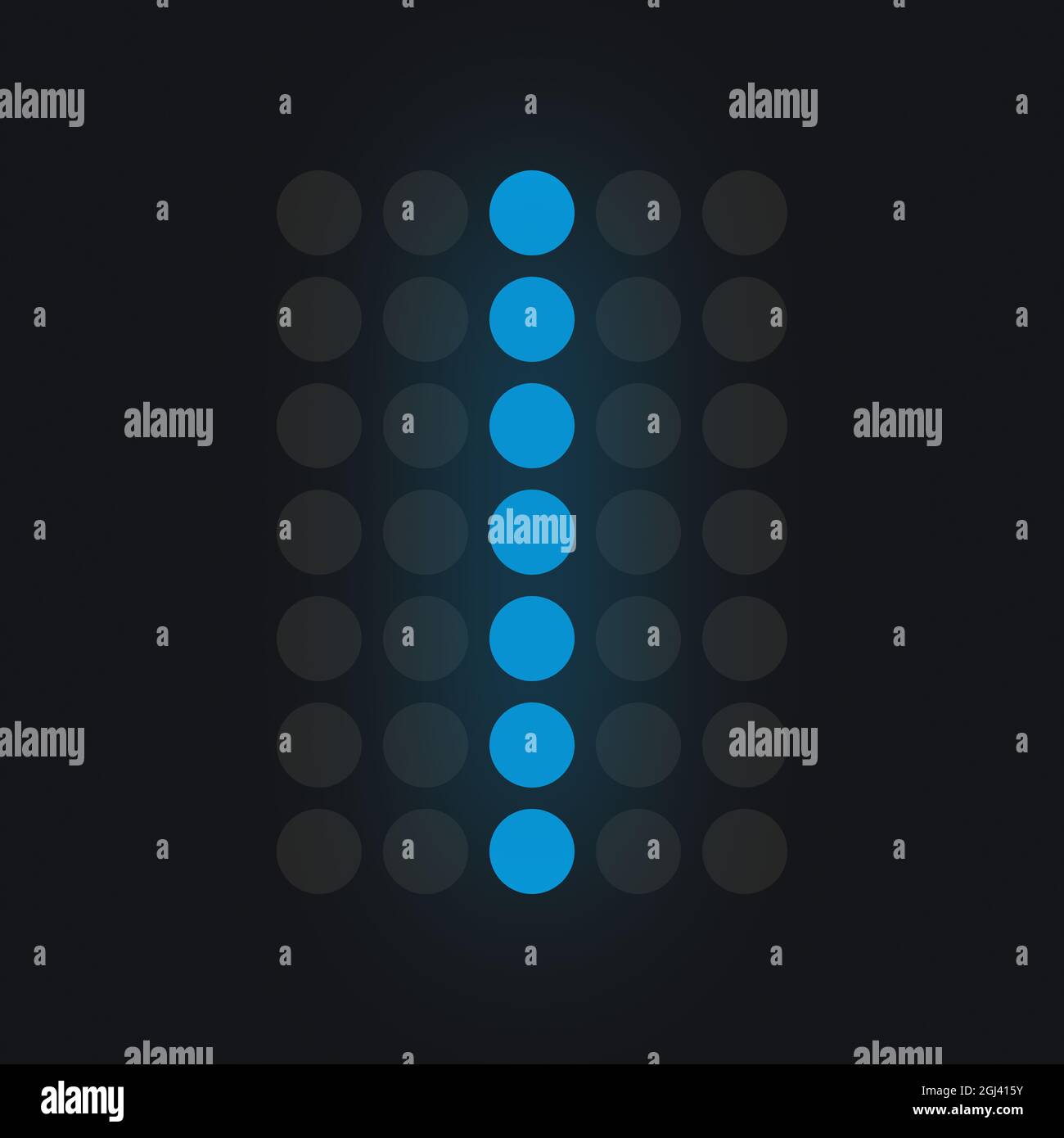 Electronic number digital display: digital number ONE in blue on black ...