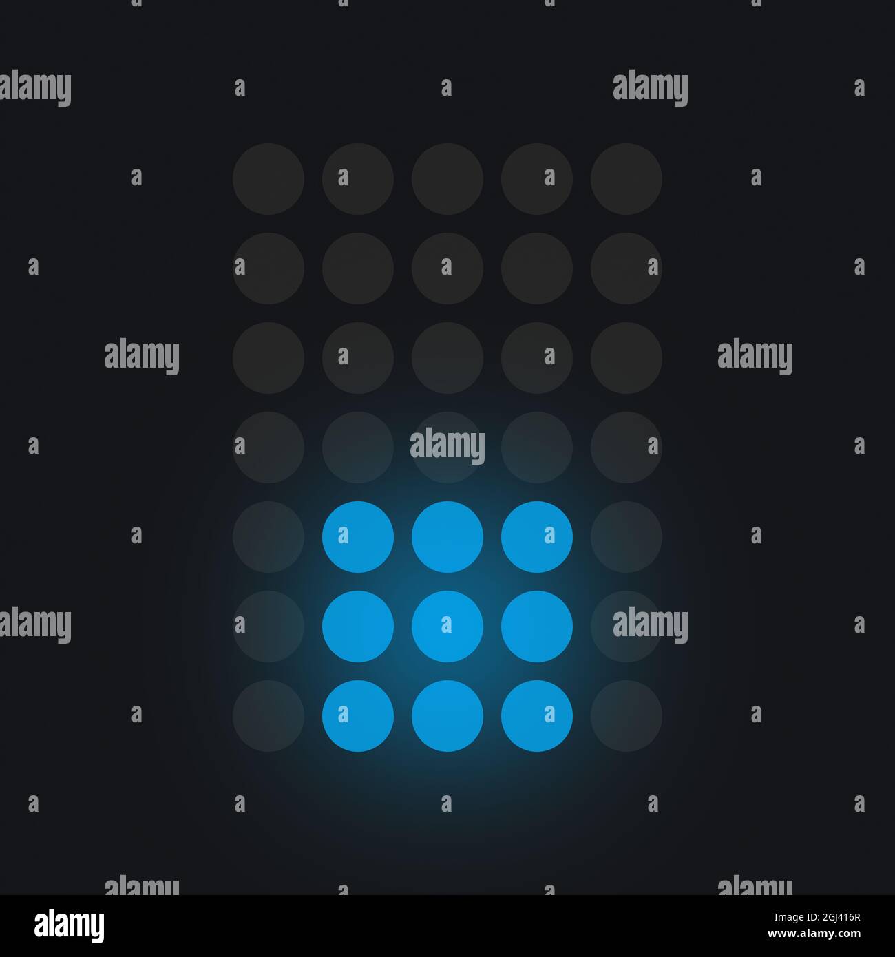 Electronic number digital display: digital sign DOT in blue on black ...