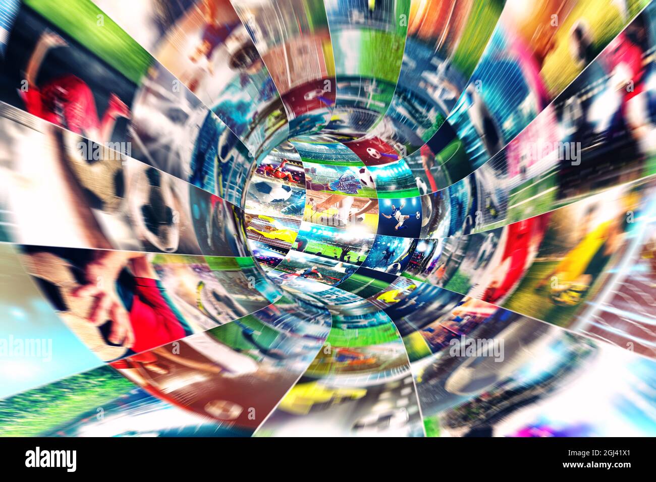 Streaming of soccer images on the internet in a digital cable Stock ...
